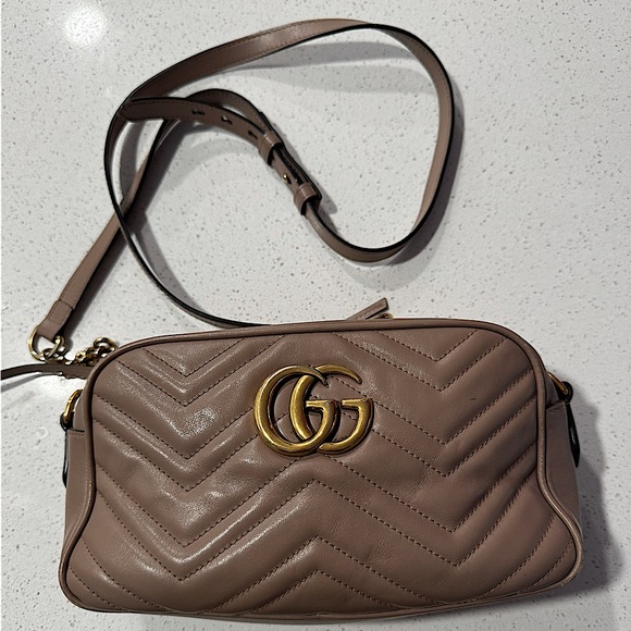 Gucci | Bags | Gucci Gg Marmont Small Crossbody Nude | Poshmark
